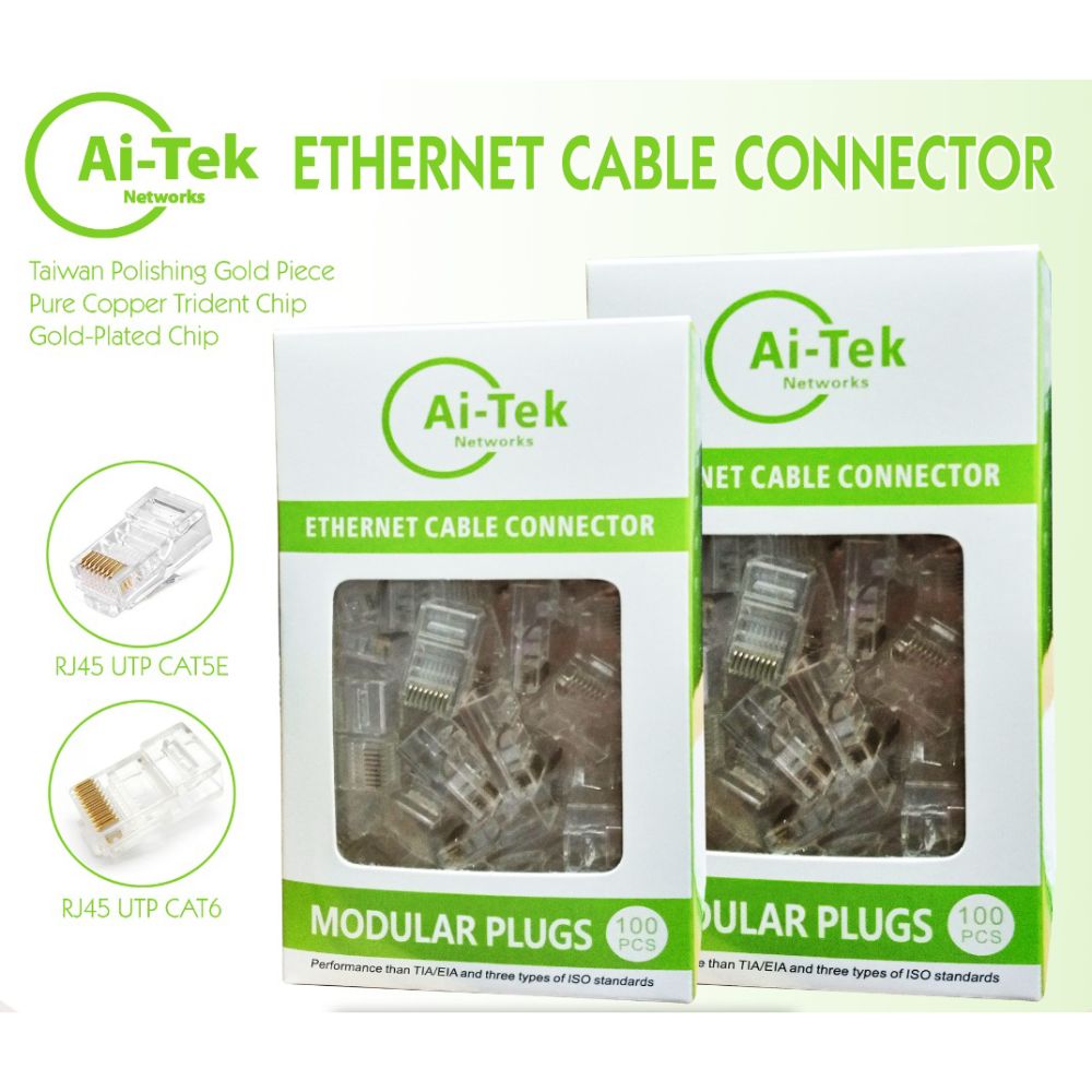 Ai-Tek RJ45 UTP CAT6 Connector Box (100 Pcs)
